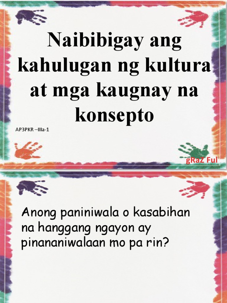 AP Q3 Week 1 Kultura | PDF