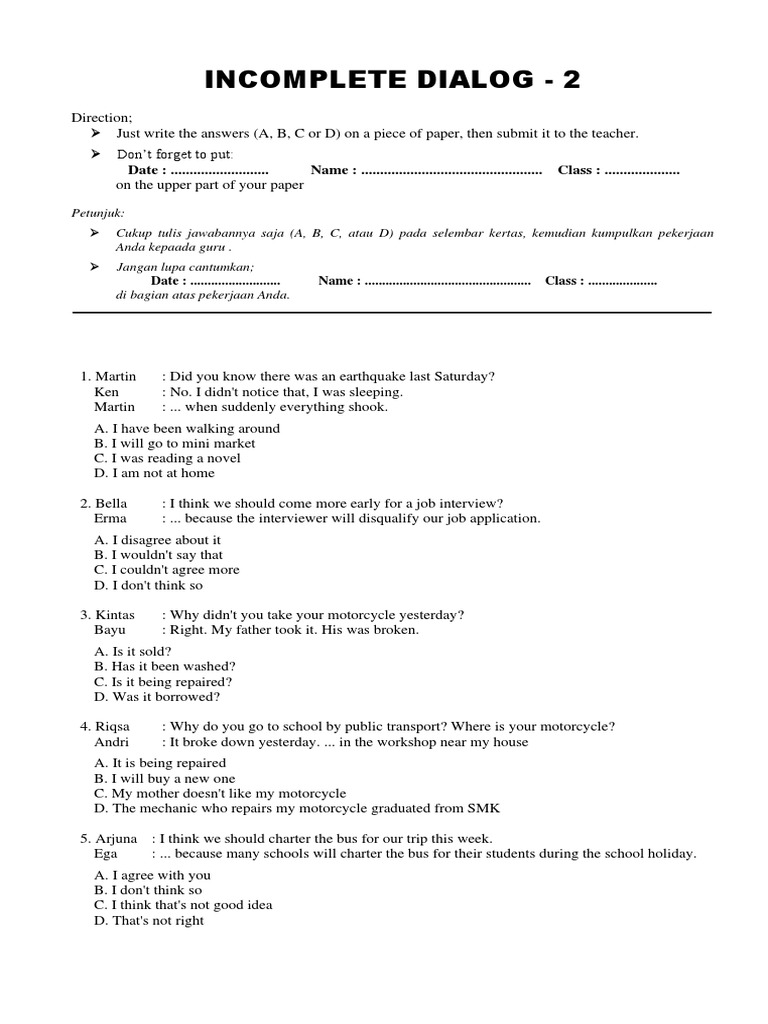 Incomplete Dialog 3 Pdf