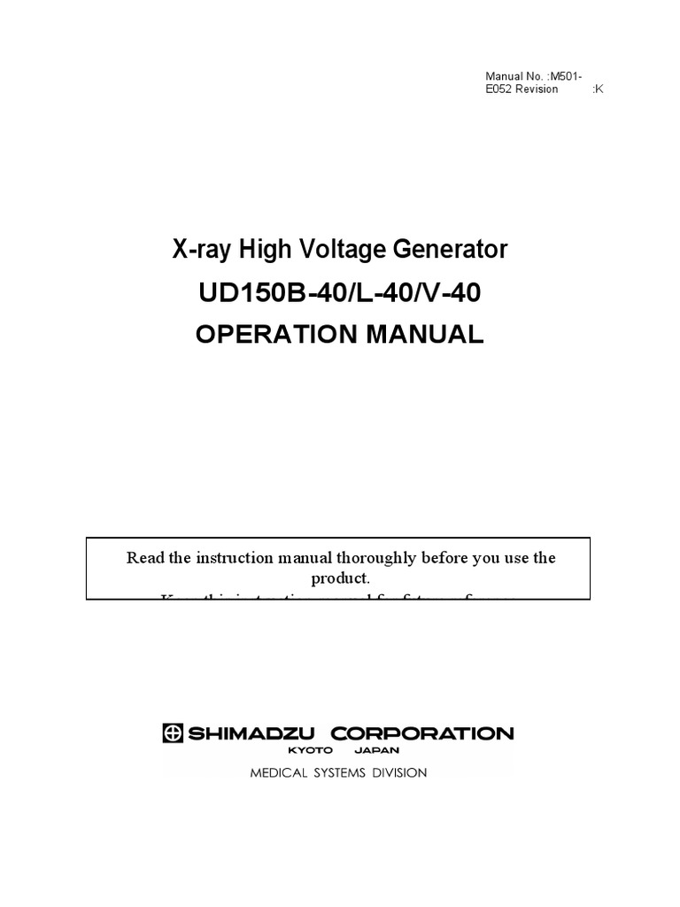 Ud150 Operation Manual | Download Free PDF | Radiography | Vacuum Tube