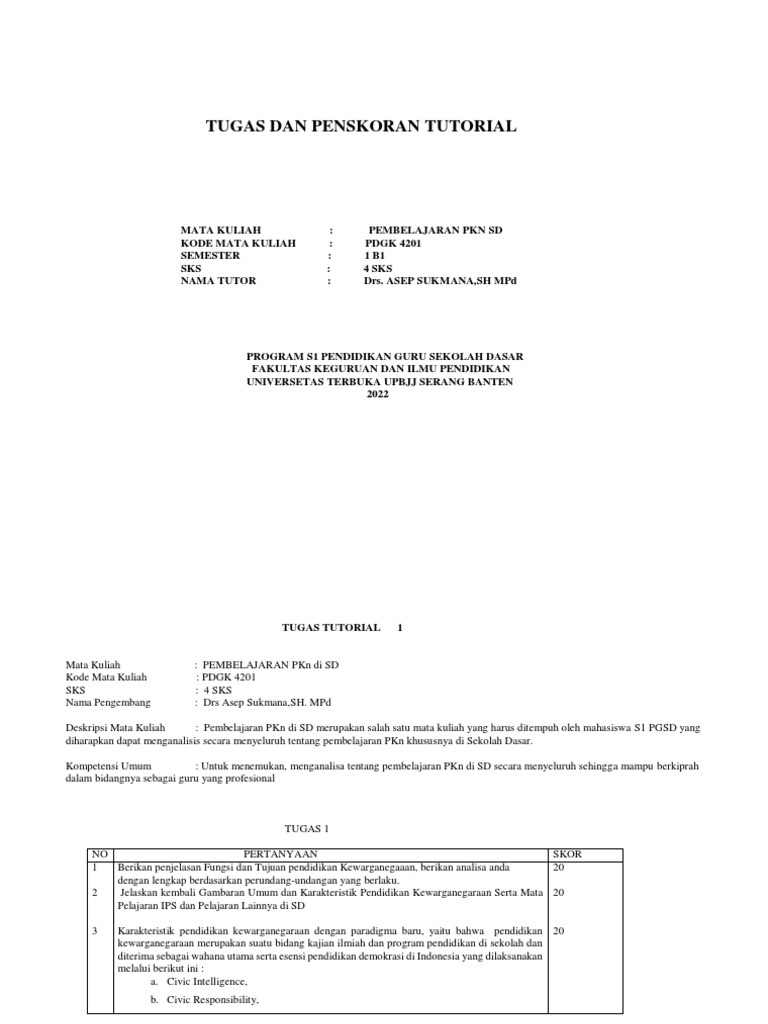 Tugas 1 PKN | PDF