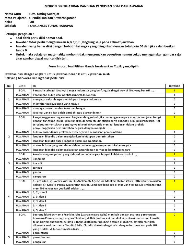 Uming S - PKN Xii Ankes | PDF