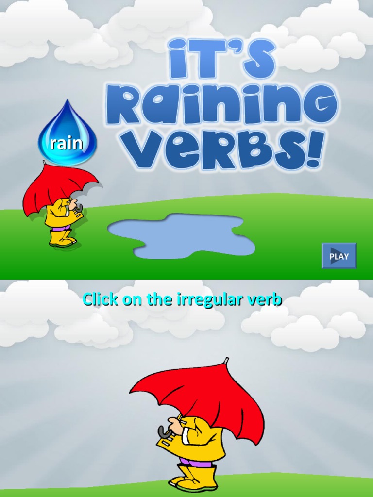 PAST SIMPLE IRREGULAR VERBS - Herber - Its-Raining-Verbs-Ppt-Fun ...