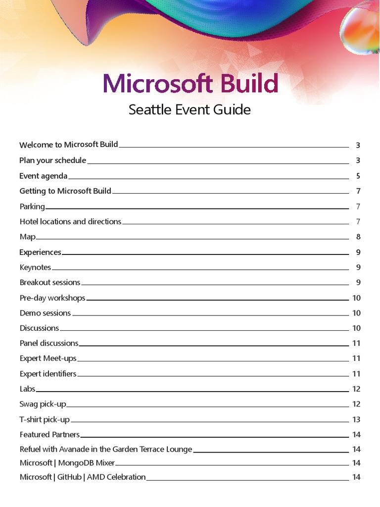 Microsoft Build Event Guide | PDF | Microsoft | Computing