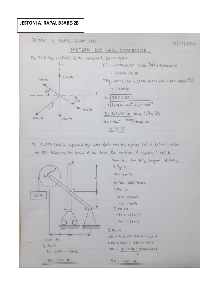 Rapal-Jestoni - Bsabe-2b - Medterm and Final Examination | PDF