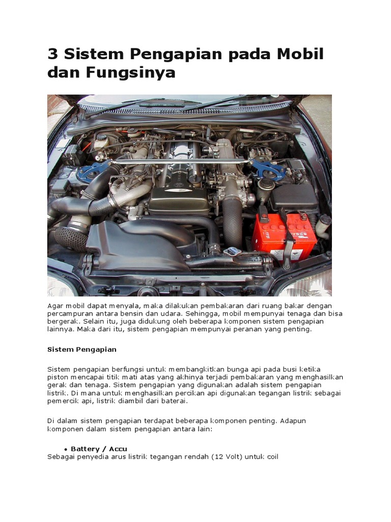 3 Sistem Pengapian Pada Mobil Dan Fungsinya | PDF