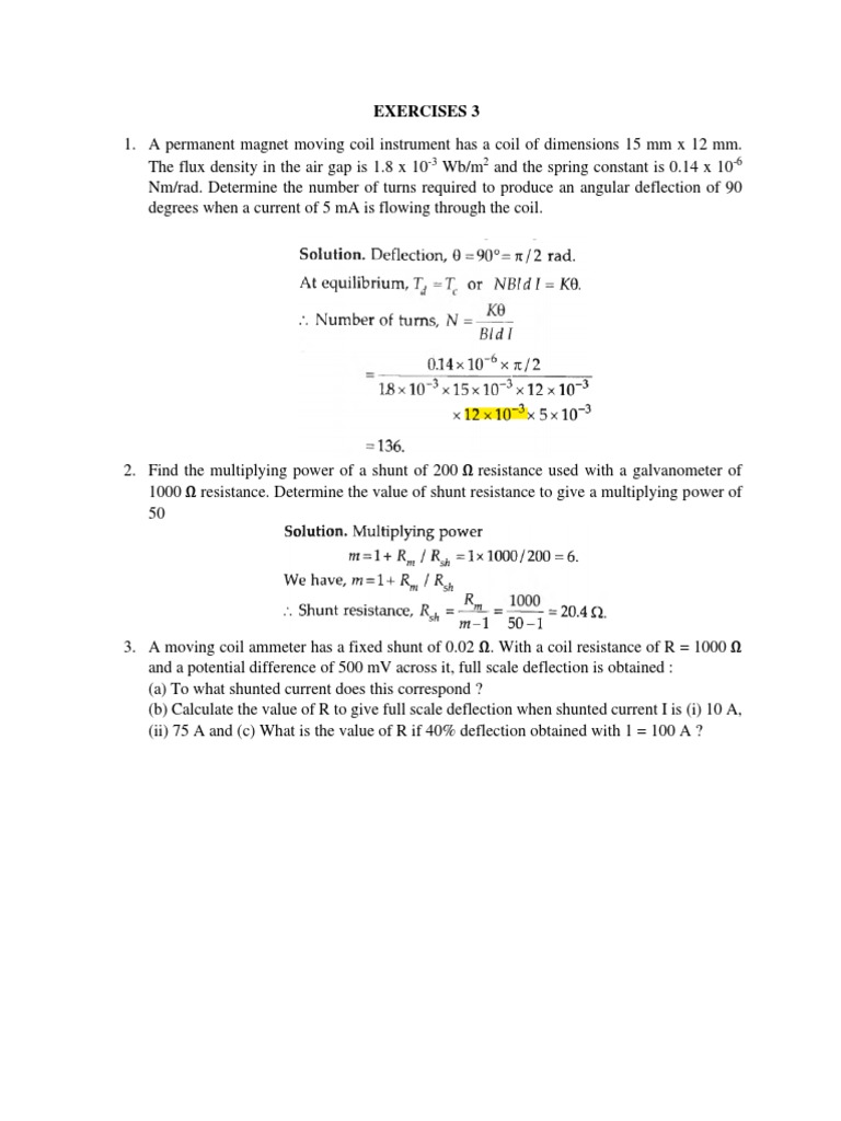 Exercise 3 Solutions Pdf Manufactured Goods Electricity