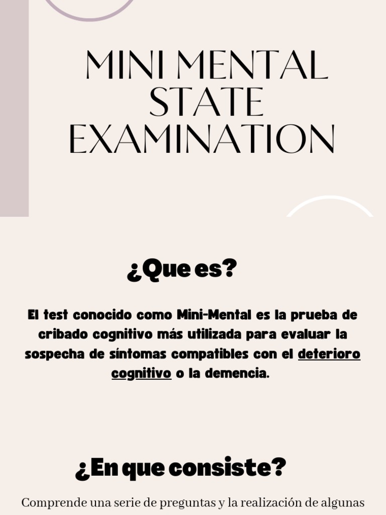 Mini Mental State Examination | PDF
