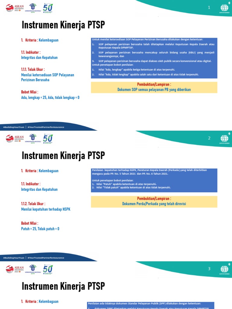 Penjelasan Instrumen Kinerja PTSP. Tahun 2023pptx | PDF | Pengelolaan Keuangan & Uang