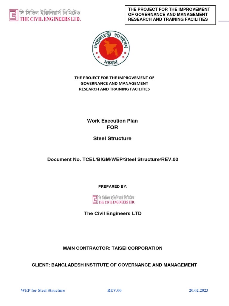 WEP For Steel Structure Work | PDF | Screw | Welding