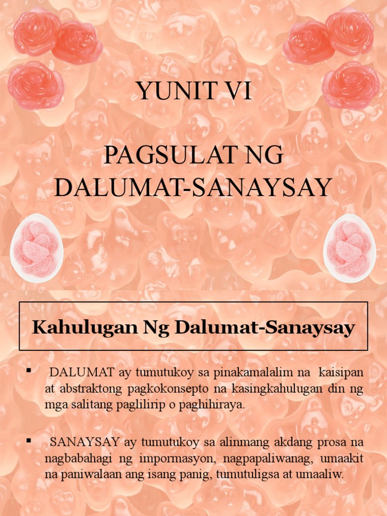 Yunit Vi Pagsulat Ng Dalumat Sanaysay (1) | PDF