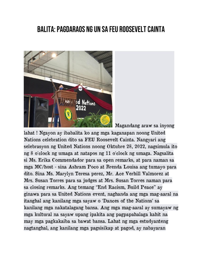 Filipino Balita Newspaper | PDF