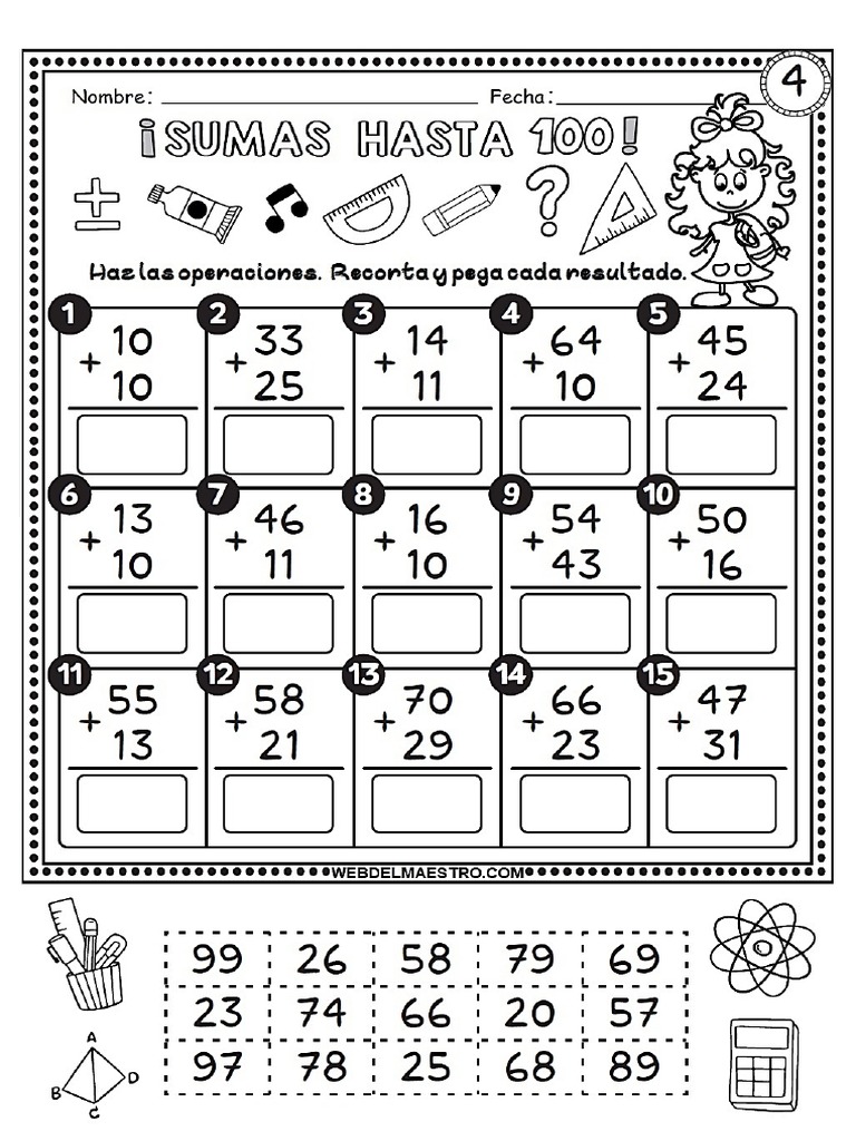 Sumas Primero de Primaria 4 | PDF