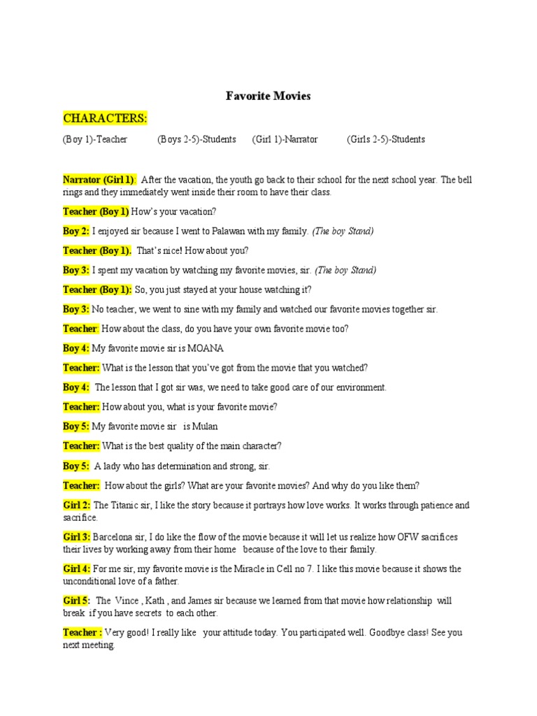 Favorite Movies | PDF