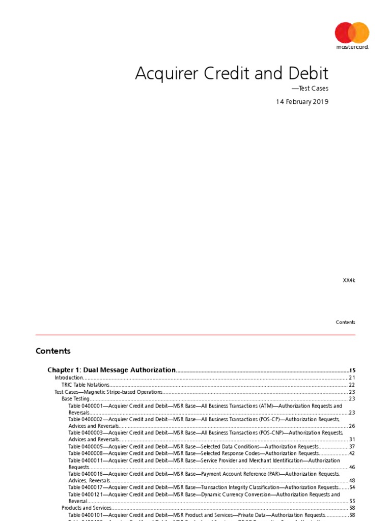 Acquirer Credit and Debit - Dual Message | PDF | Debit Card | Credit Card