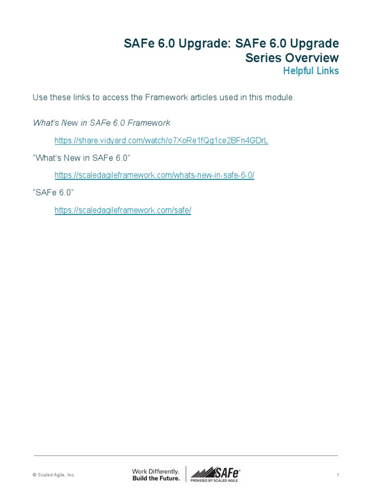 What's New in SAFe 6.0 Overview | PDF
