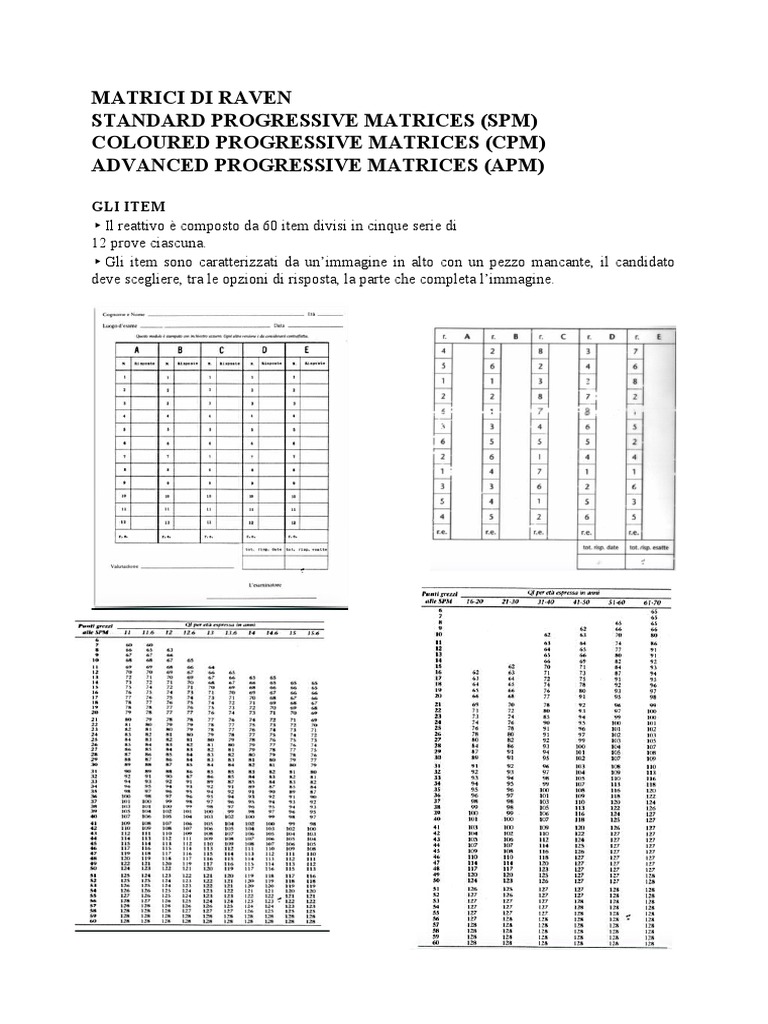 Matrici Di Raven | PDF