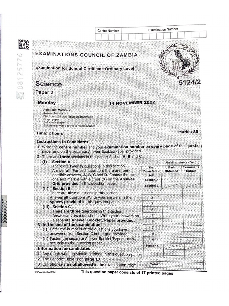 Science Paper 2 2022 SC | PDF