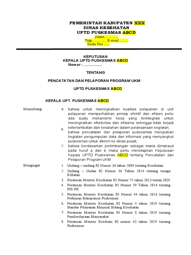 Sk-Pencatatan-Dan-Pelaporan Ukm | PDF