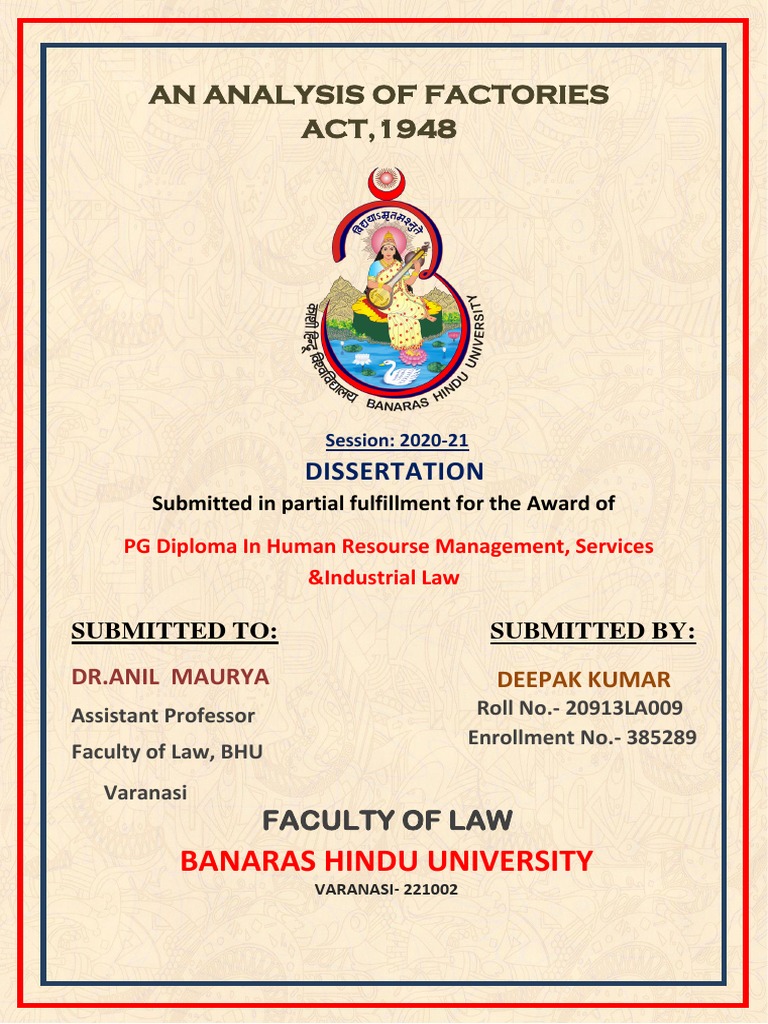 Dissertation Complete BHU Final After Correction | PDF | Overtime ...