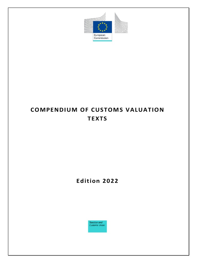 Customs Valuation Compendium 2022 | PDF | Prices | Sales