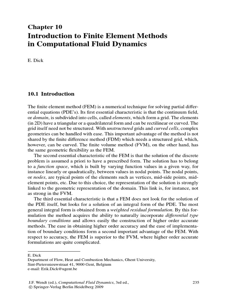 Introduction To Finite Element Methods in Computational Fluid Dynamics ... Introduction To Finite Element Methods in Computational Fluid Dynamics ...