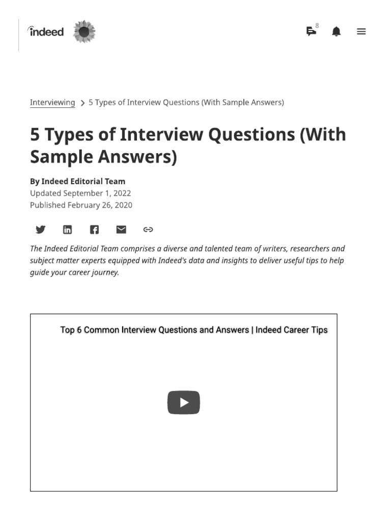 5 Types of Interview Questions | PDF