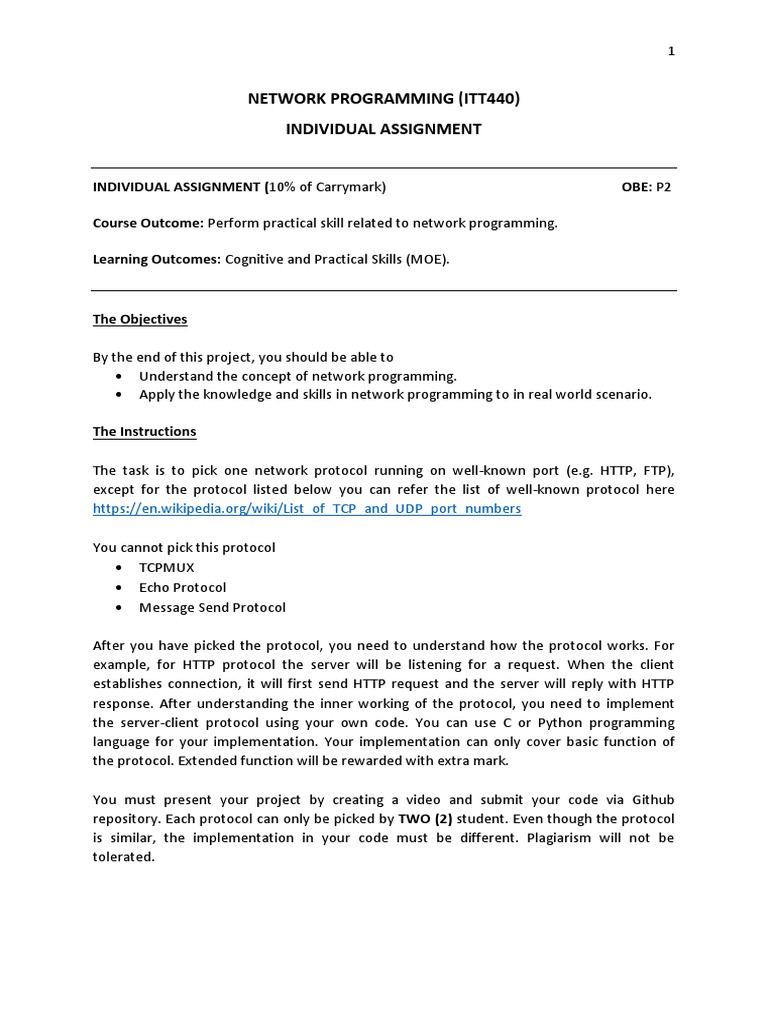 Individual Assignment | PDF | Hypertext Transfer Protocol | Port (Computer Networking)