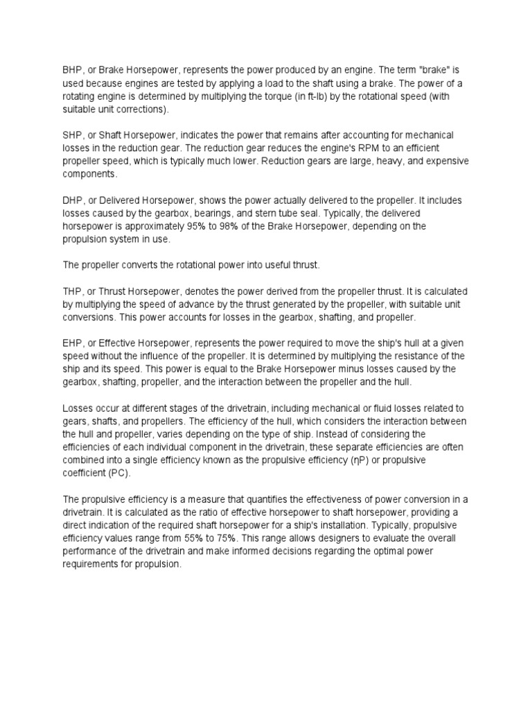 BHP, or Brake Horsepower, Represents The Power Produced by An Engine ...