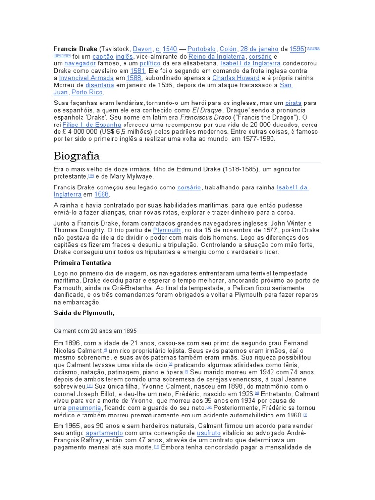 Francis Drake: Corsário e Herói Inglês | PDF | Francis Drake