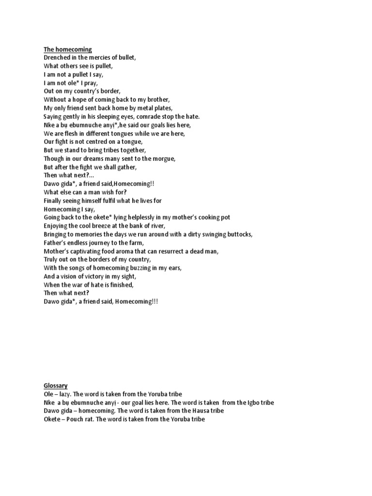 The Homecoming | PDF