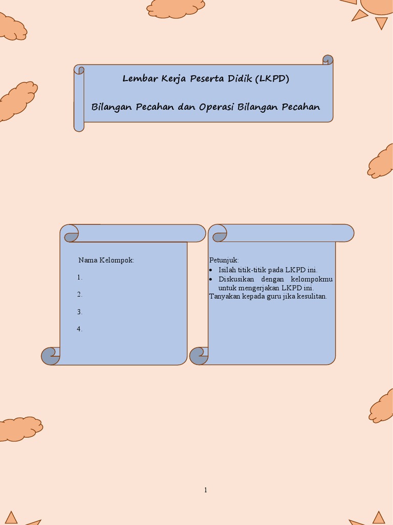 LKPD Bilangan Pecahan Kelas 7 | PDF