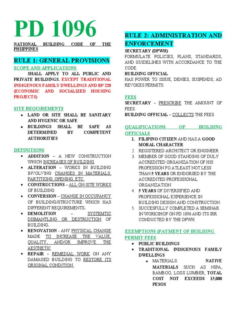 PD 1096 | PDF | Wall | Building