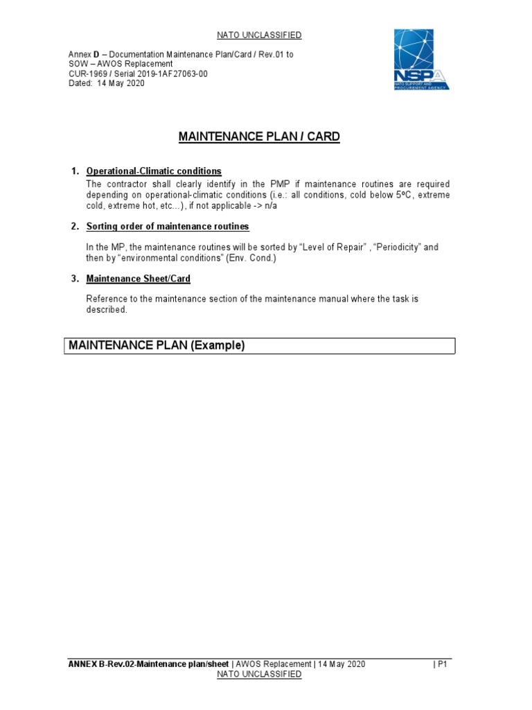 AWOS Replacement Maintenance Plan | PDF | Mechanical Engineering ...