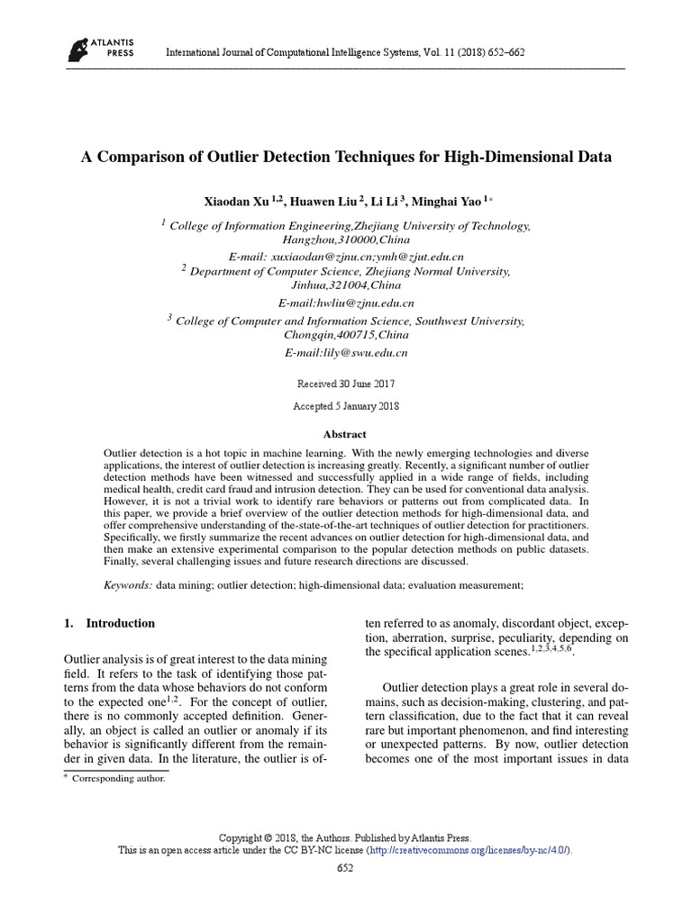 Outlier Detection Techniques Pdf Outlier Receiver Operating