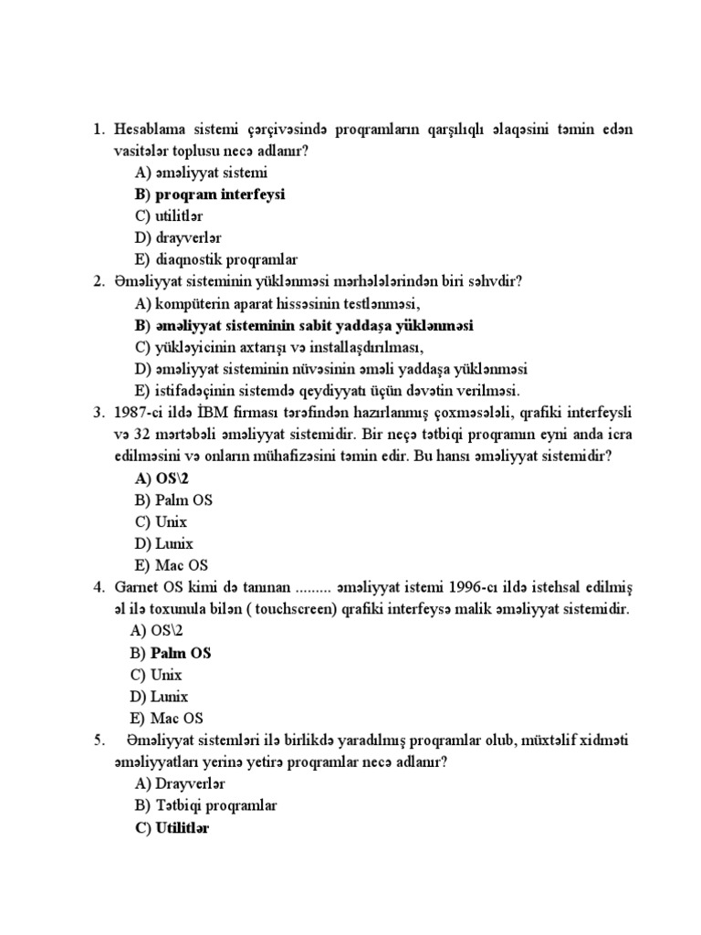 B) Proqram Interfeysi | PDF