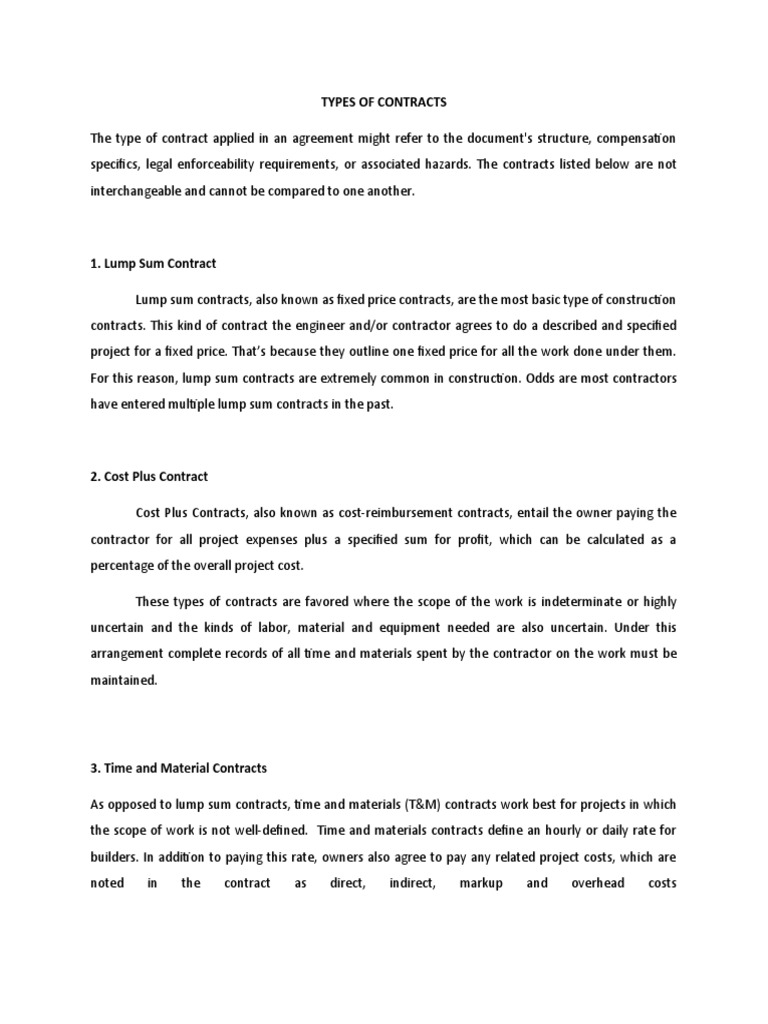 Types of Contract | PDF | Business Law | Economies