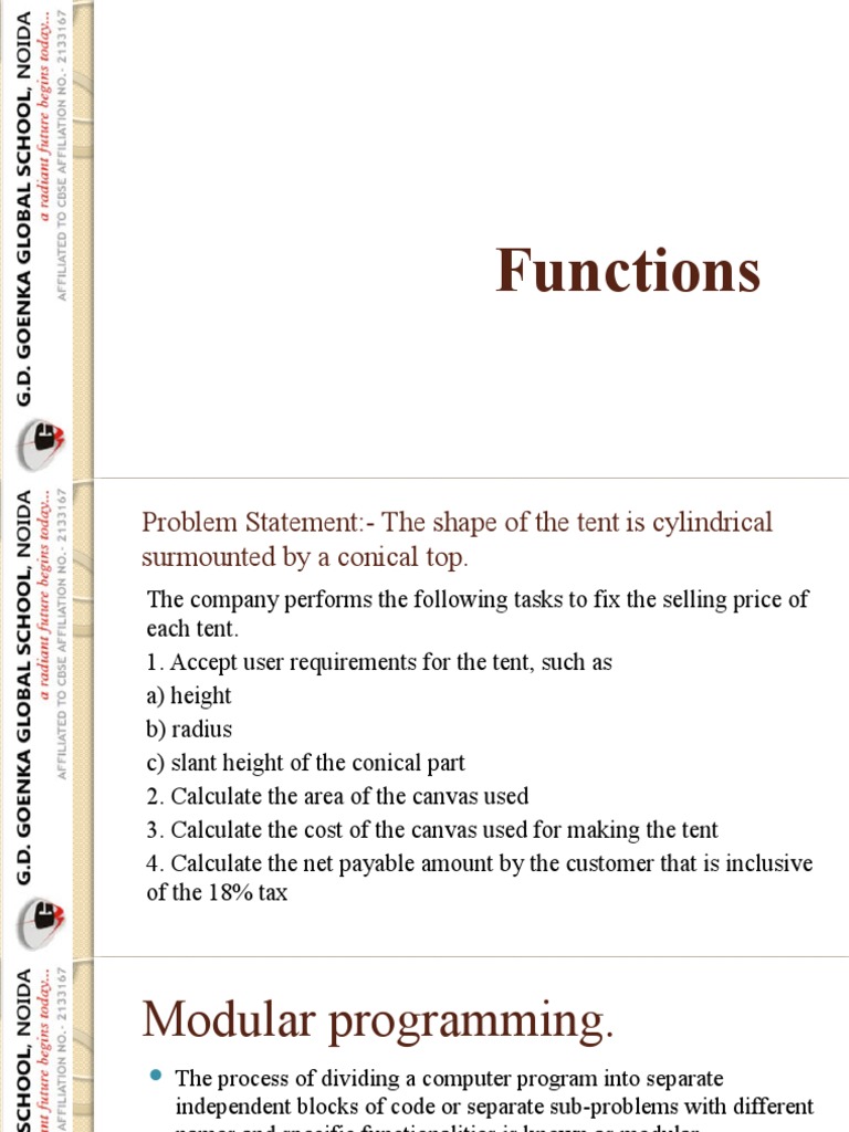 1 Funtions | PDF | Parameter (Computer Programming) | Scope (Computer ... 1 Funtions | PDF | Parameter (Computer Programming) | Scope (Computer ...