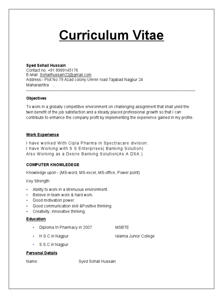 Sohail Hussain Resume | PDF