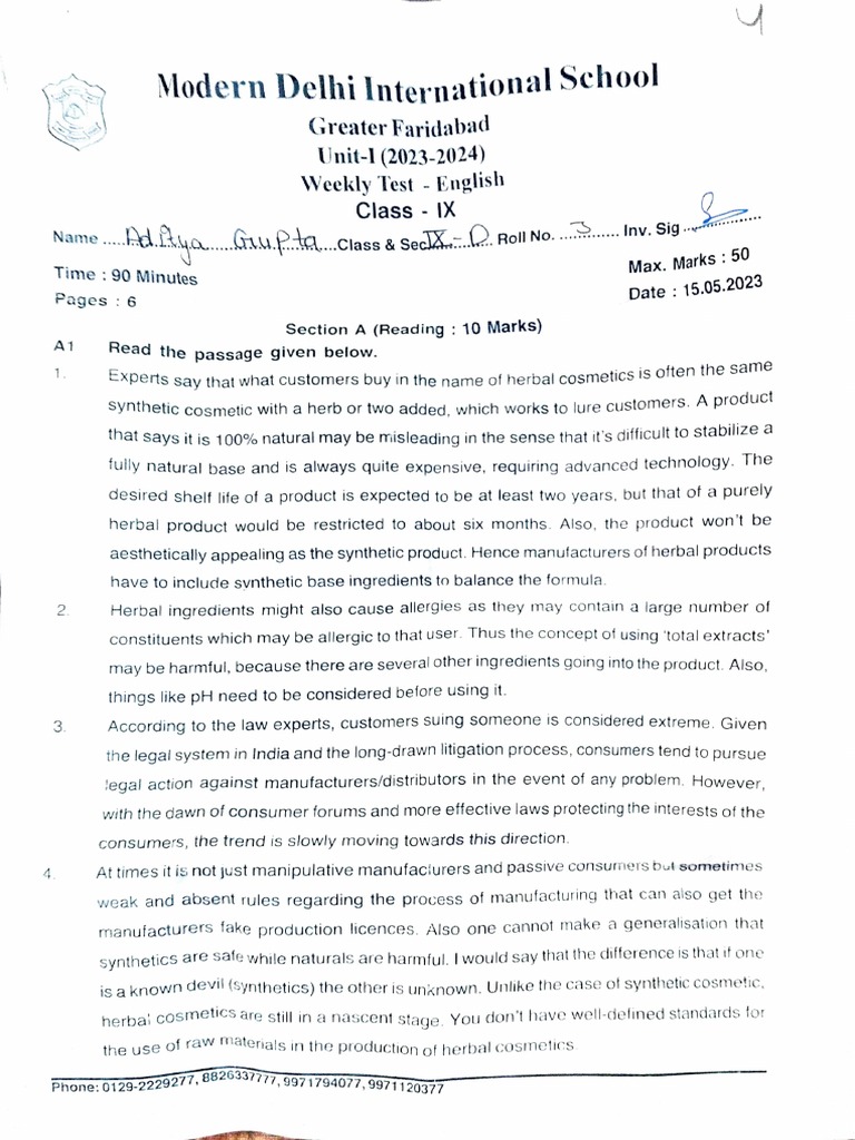 English Q Paper | Download Free PDF | Tea