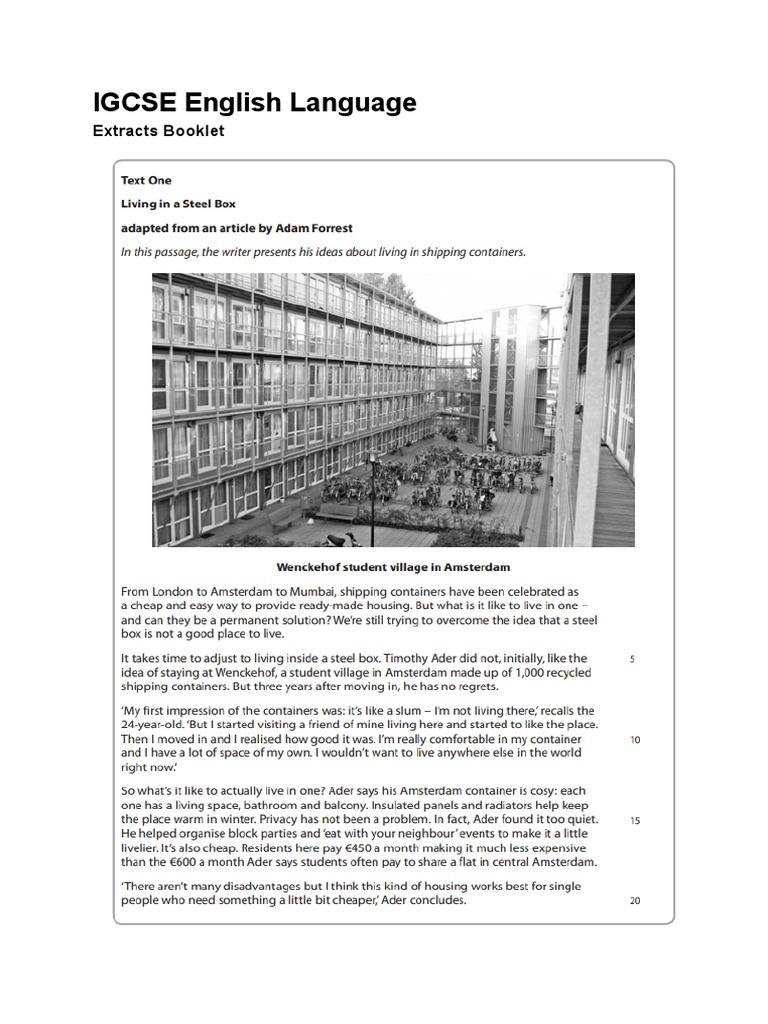 IGCSE EFL Test 2 (May) | PDF