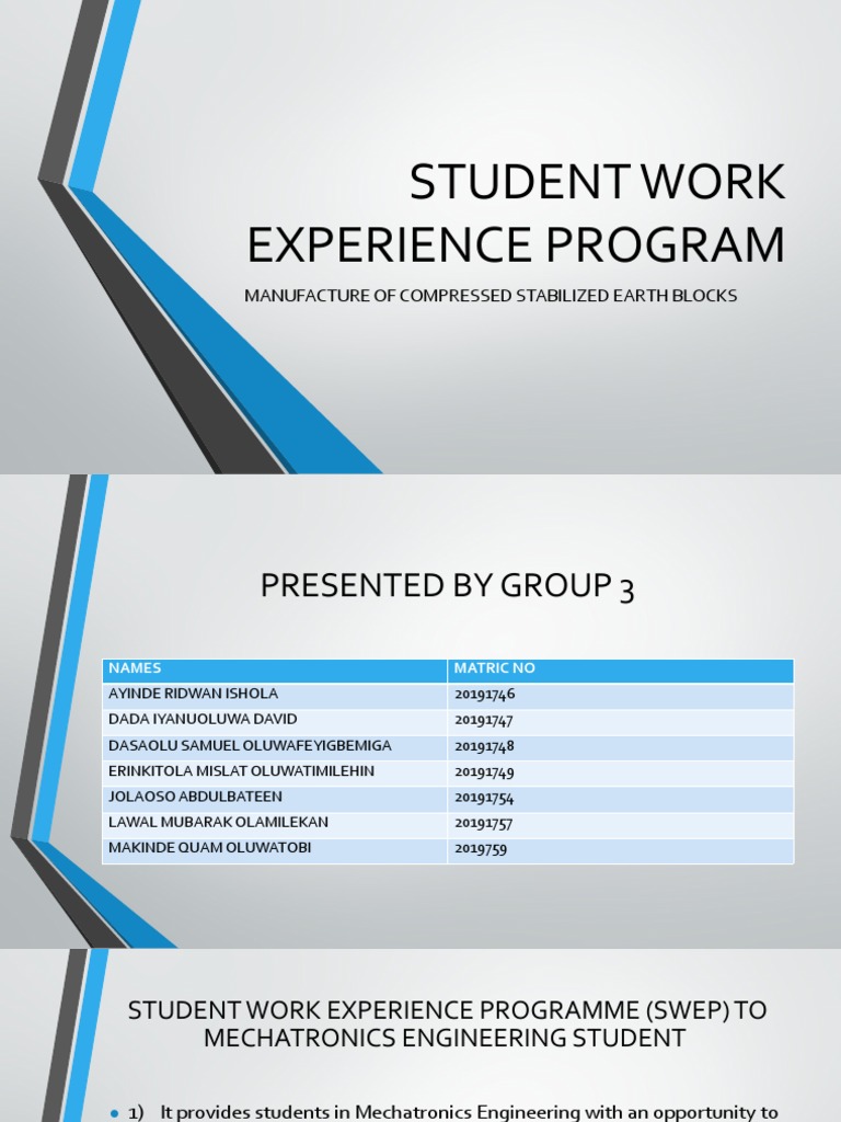 Student Work Experience Program | PDF | Brick | Soil