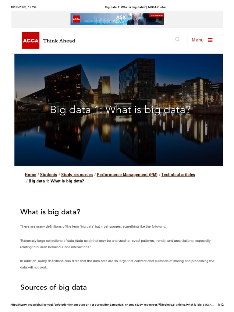 Big Data 1 - What Is Big Data - ACCA Global | PDF | Big Data | Analytics