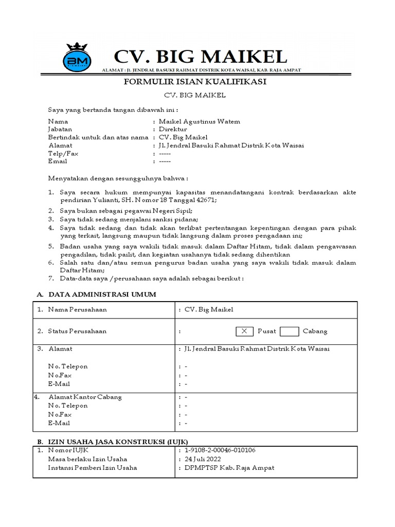 Dokumen Kualifikasi | PDF