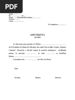 Cerere Invoire Colegiala | PDF