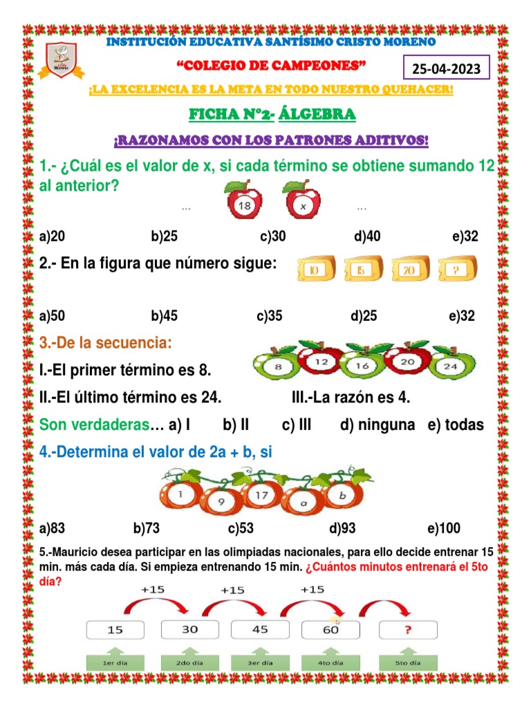 Hojas De Trabajo De Patrones Numéricos De Cuarto Grado Identificamos