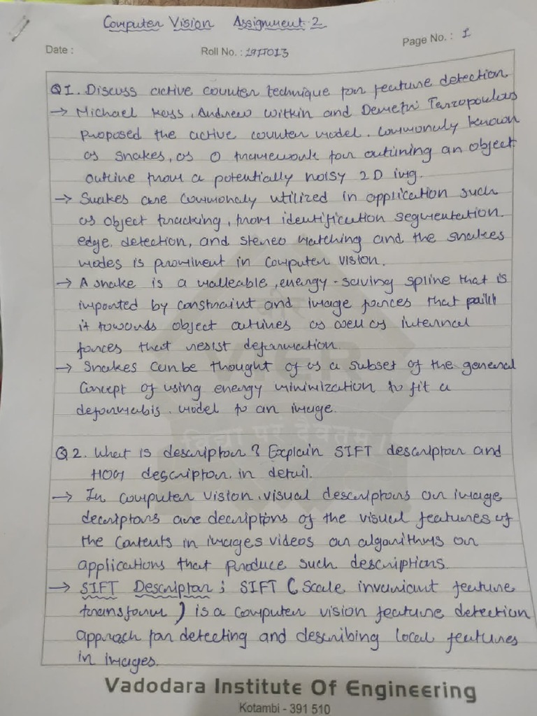 CV Assignment 2 | PDF