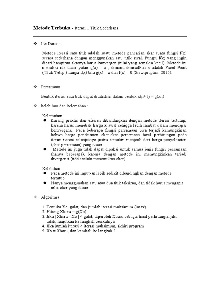 Metode Iterasi Akar Persamaan Sederhana | PDF | Komputer
