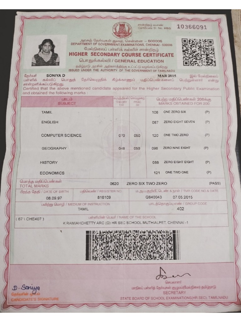 12th Marksheet | PDF