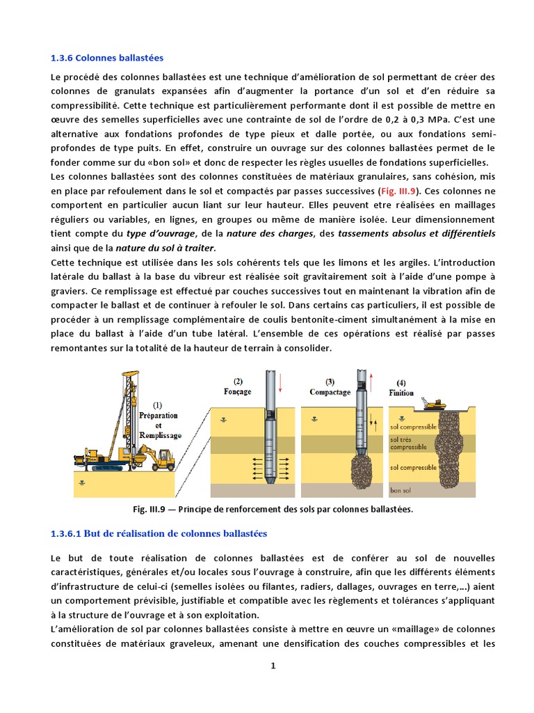 Renforcement de sol par colonnes ballastées | PDF | Fondation ...