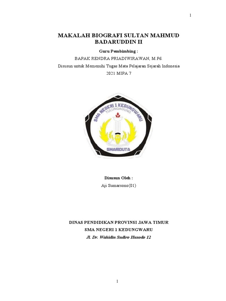 Biografi Sultan Mahmud Badaruddin II | PDF | Sejarah